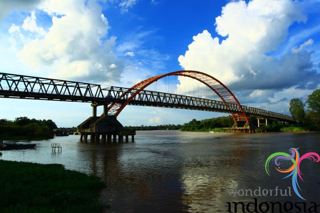 Des Orang utan et les traditons de Dayak kahayan bridge palangkaraya.JPG
